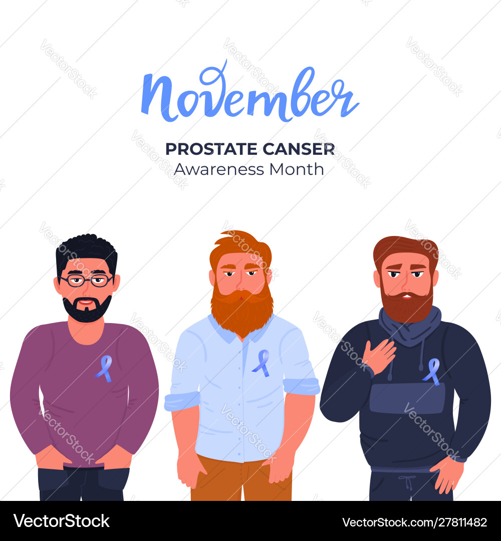 Men with beards and mustaches blue ribbons Vector Image