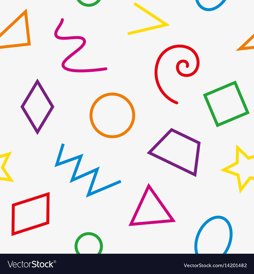 Multicolor basic geometrical shapes seamless Vector Image