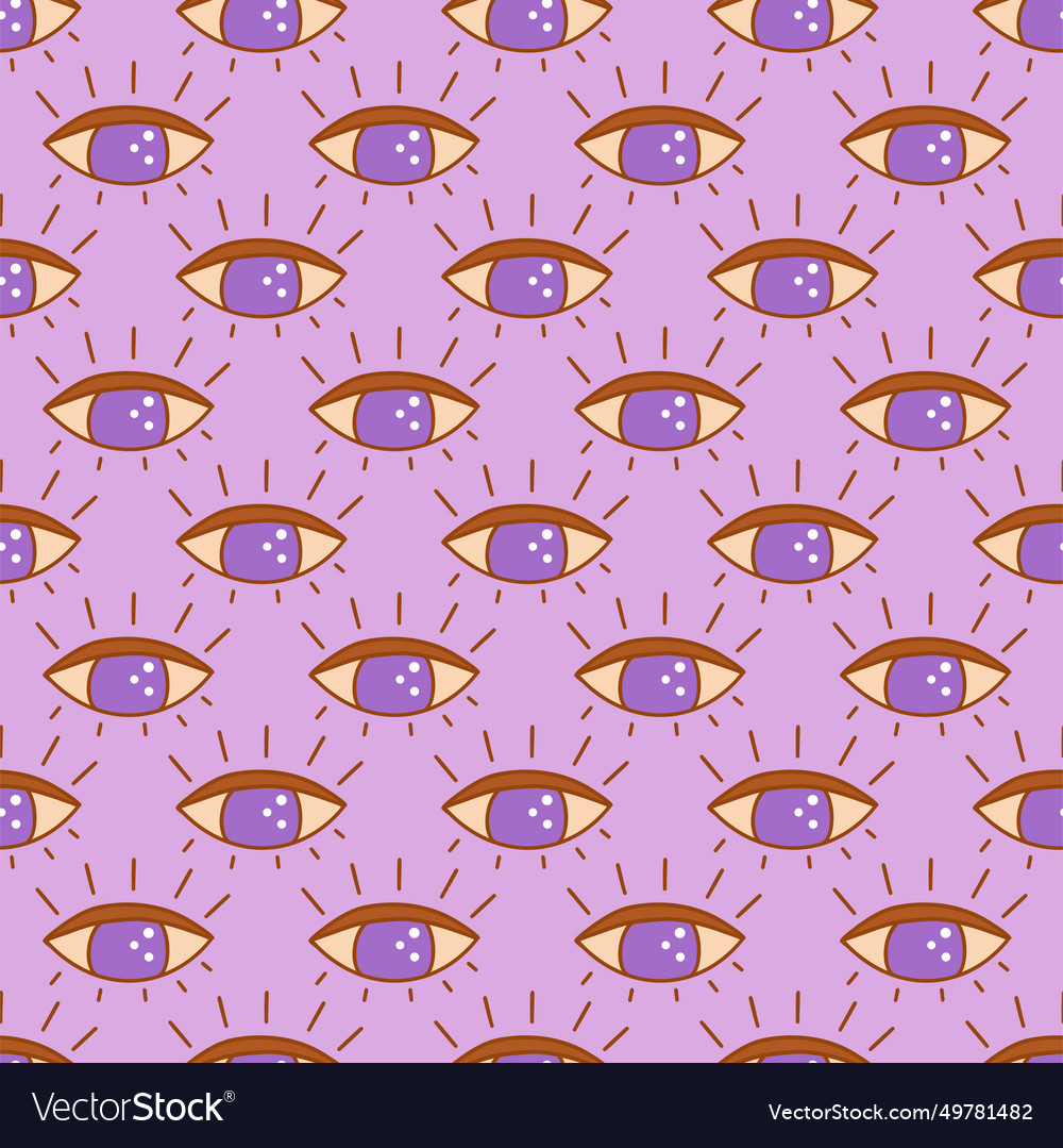 Seamless pattern with open third eye Royalty Free Vector