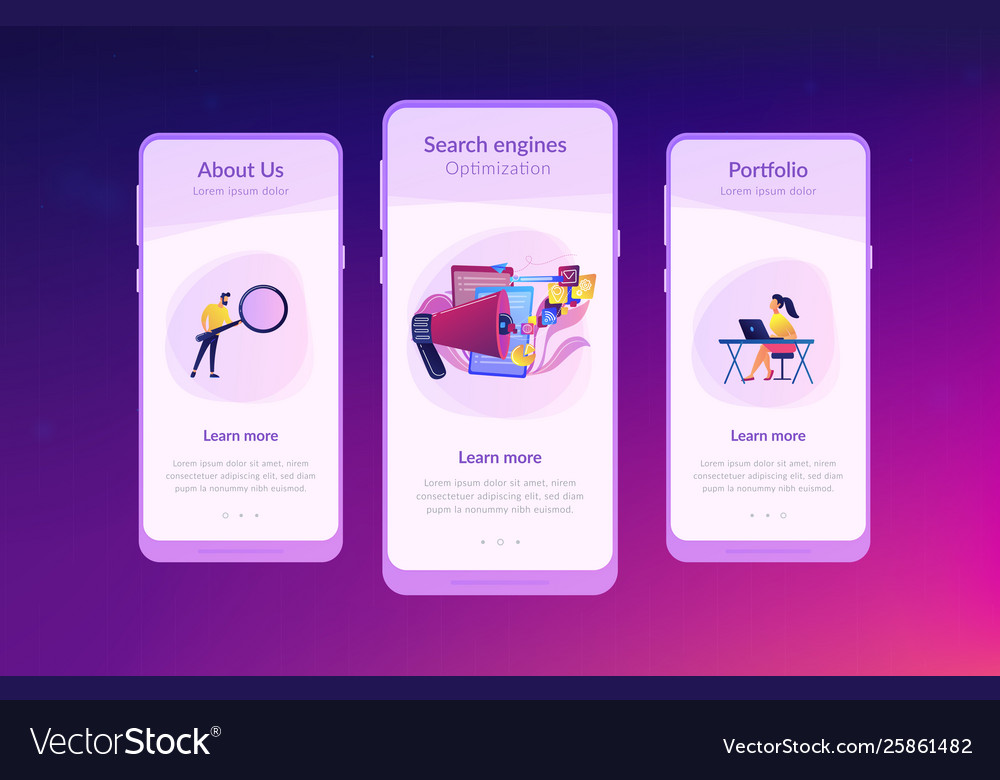 Search engines optimization app interface template