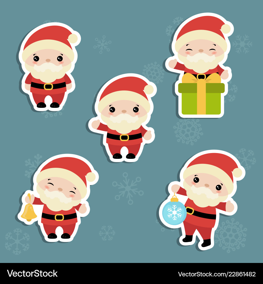 Set of christmas characters Royalty Free Vector Image