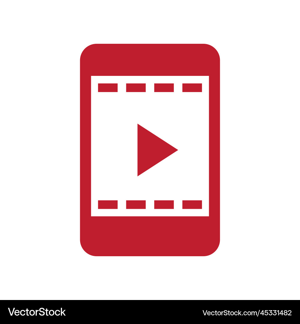 Smartphone play movie icon logo Royalty Free Vector Image