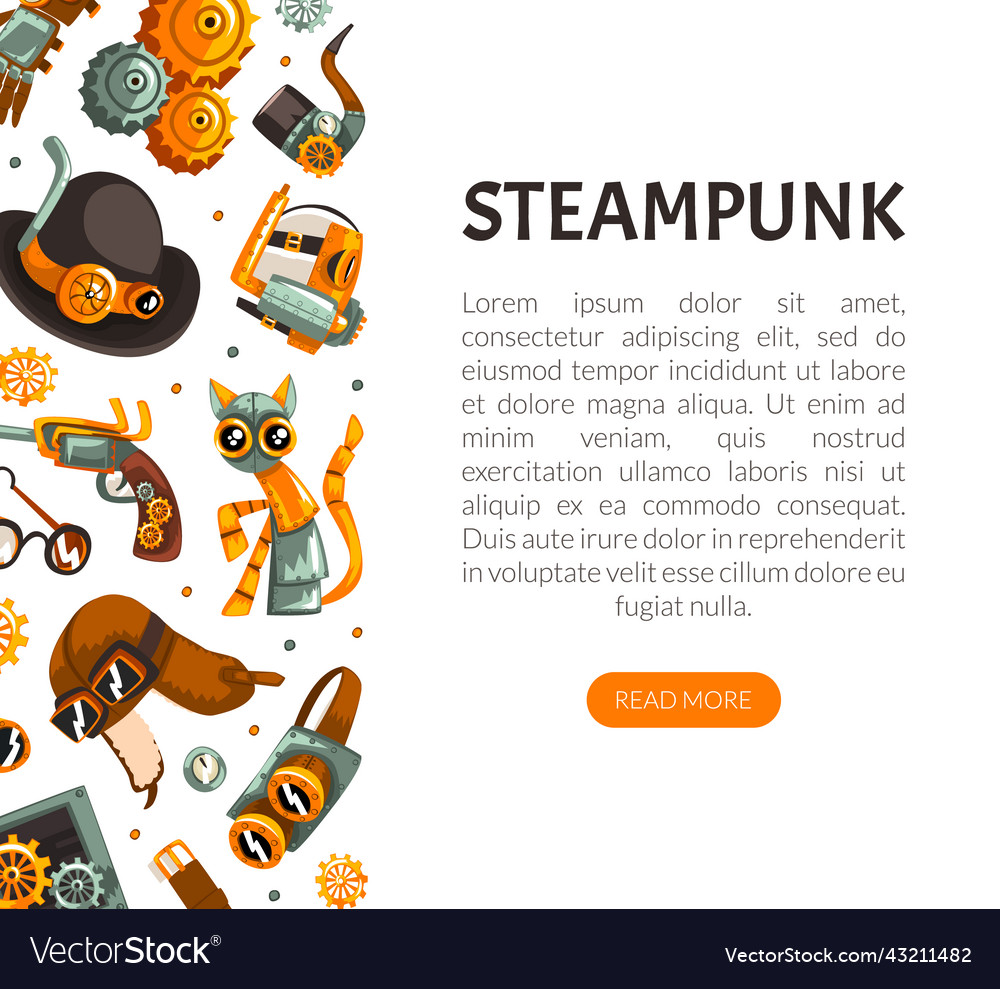Steampunk retrofuturistic technology design Vector Image