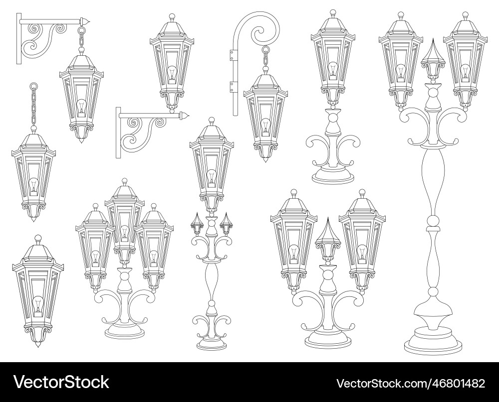 Vintage lamp design isolated on background Vector Image