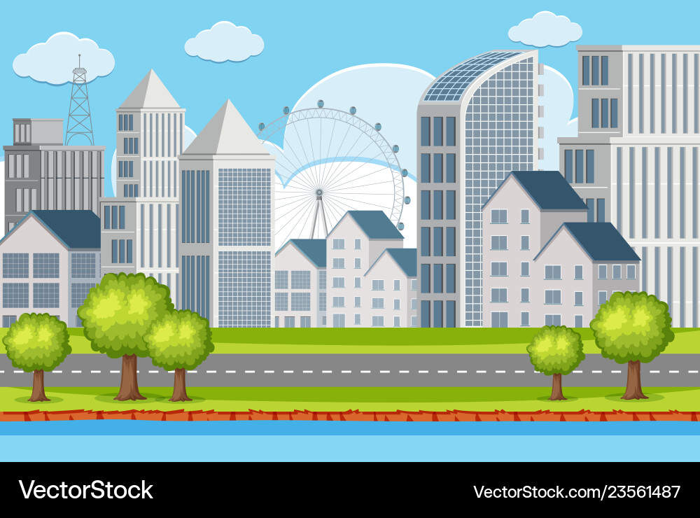 An urban building landscape Royalty Free Vector Image