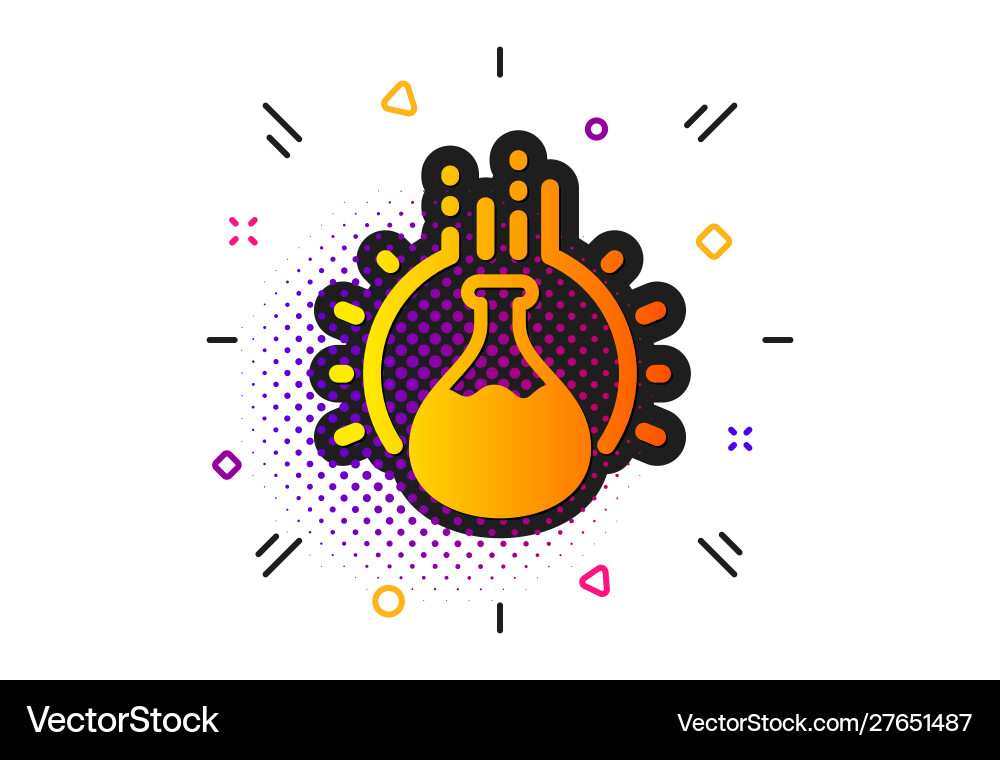 Chemistry experiment icon laboratory flask sign Vector Image