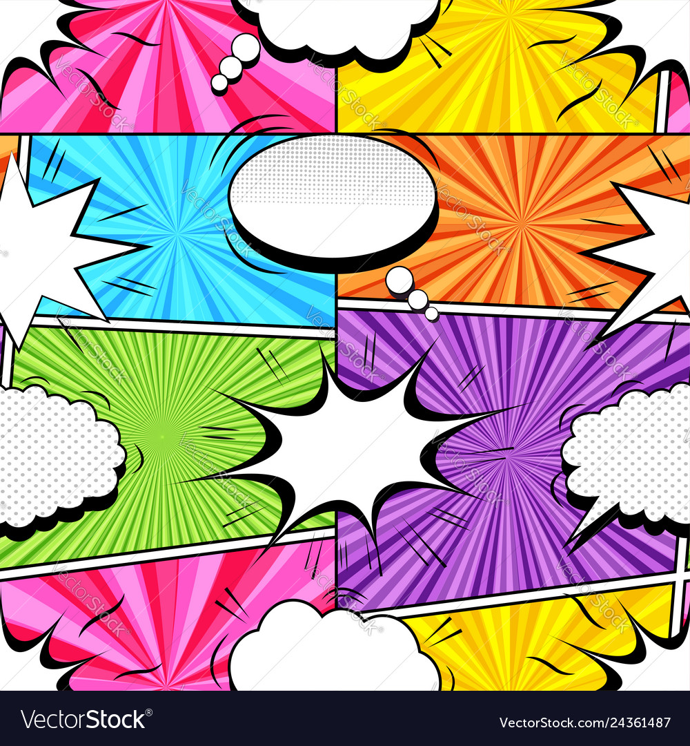 Comic colorful explosive seamless pattern Vector Image