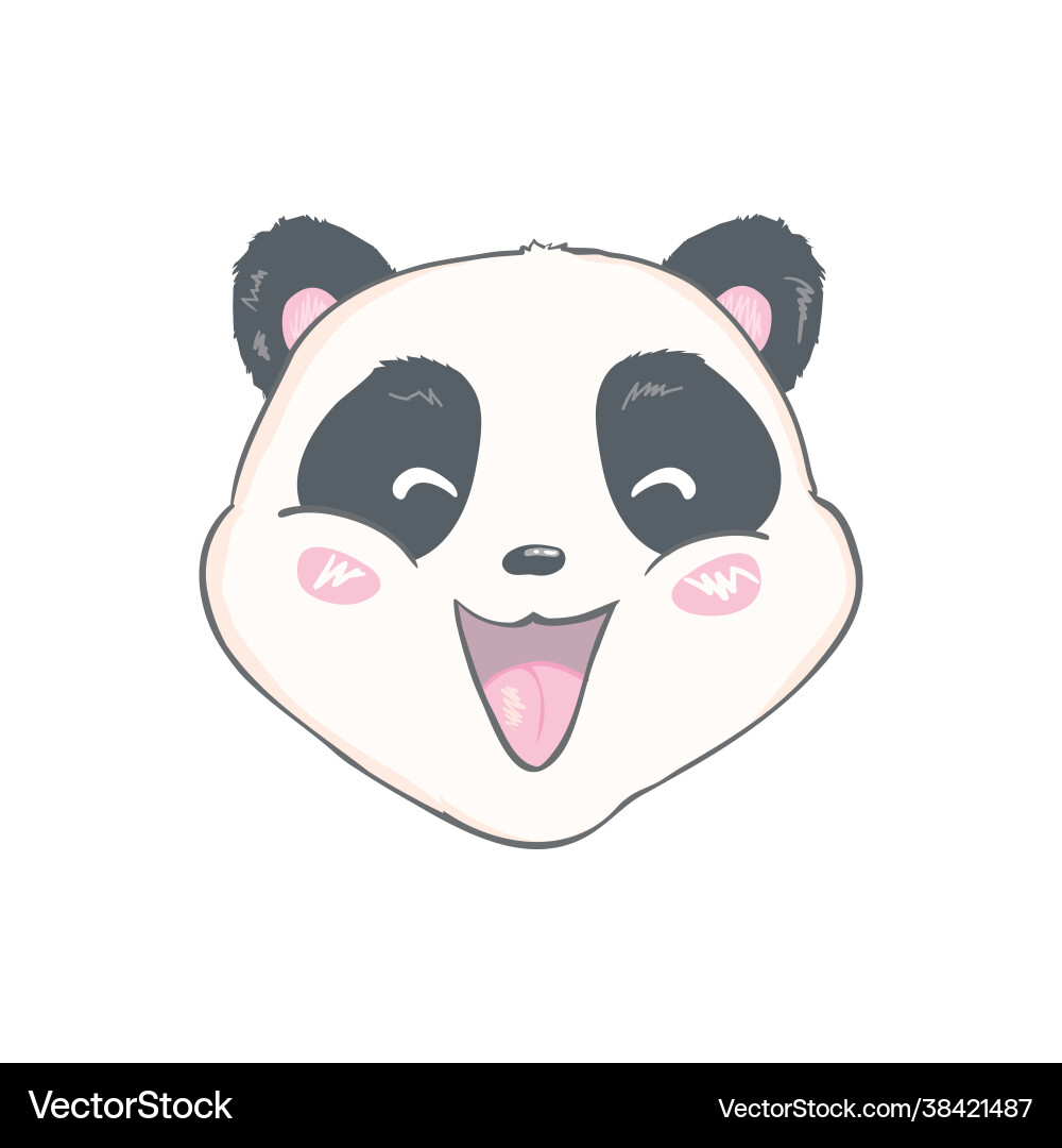 Cute panda character design greeting card Vector Image