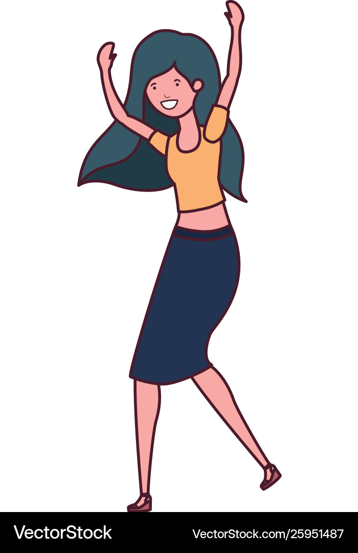 Dancing woman in white background Royalty Free Vector Image