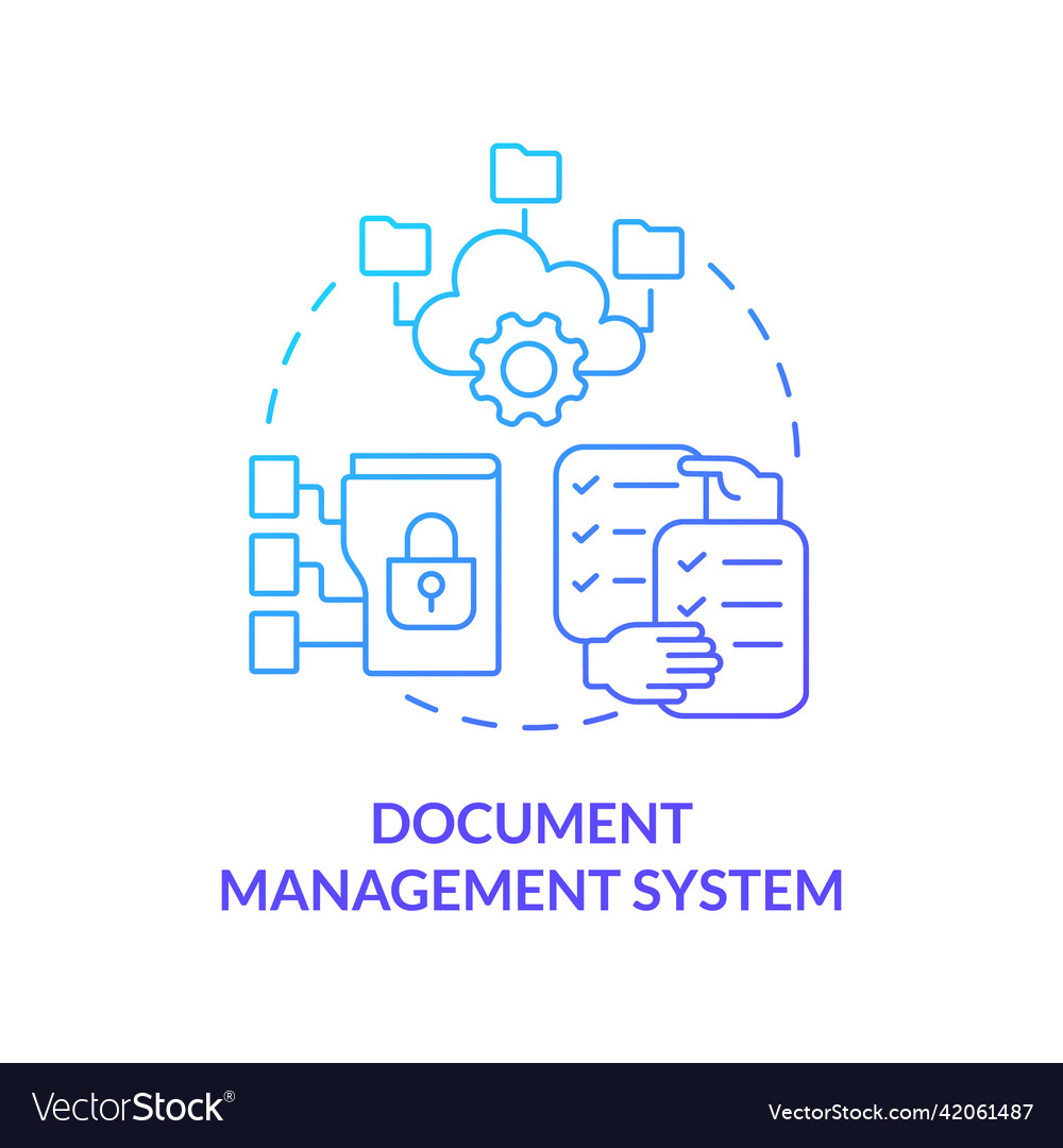 Document management system blue gradient concept Vector Image
