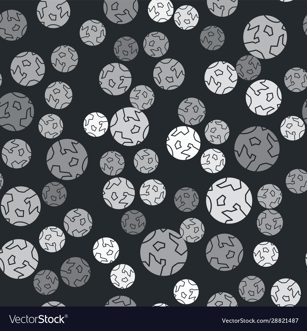 Grey planet earth icon isolated seamless pattern Vector Image