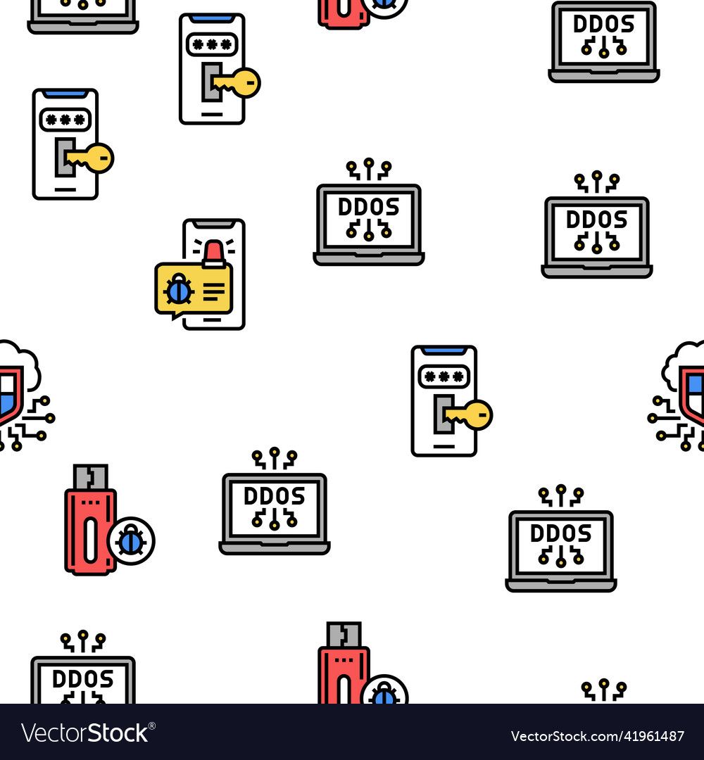 Internet security seamless pattern Royalty Free Vector Image