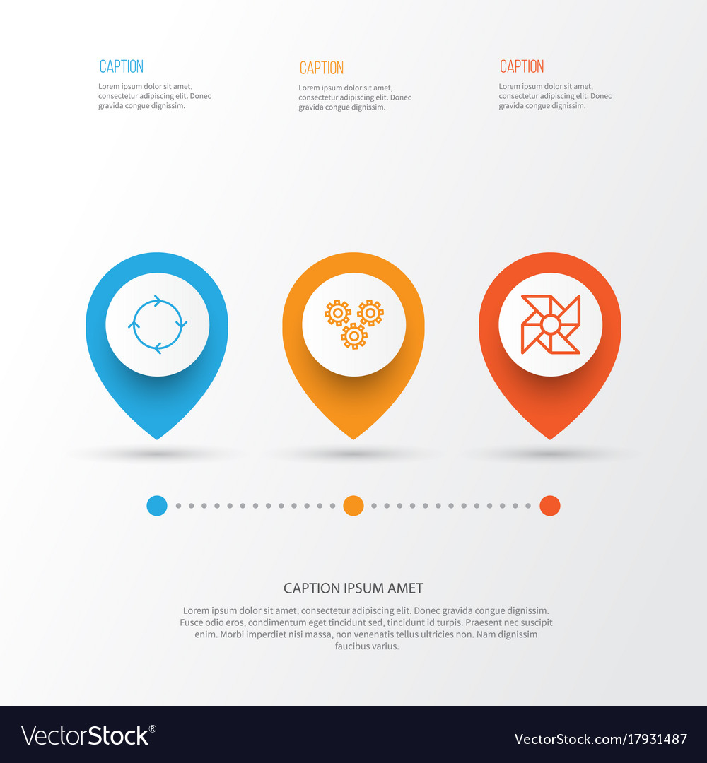 Machine icons set collection of recurring program Vector Image