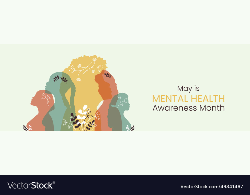 May Is Mental Health Awareness Month Banner Vector Image