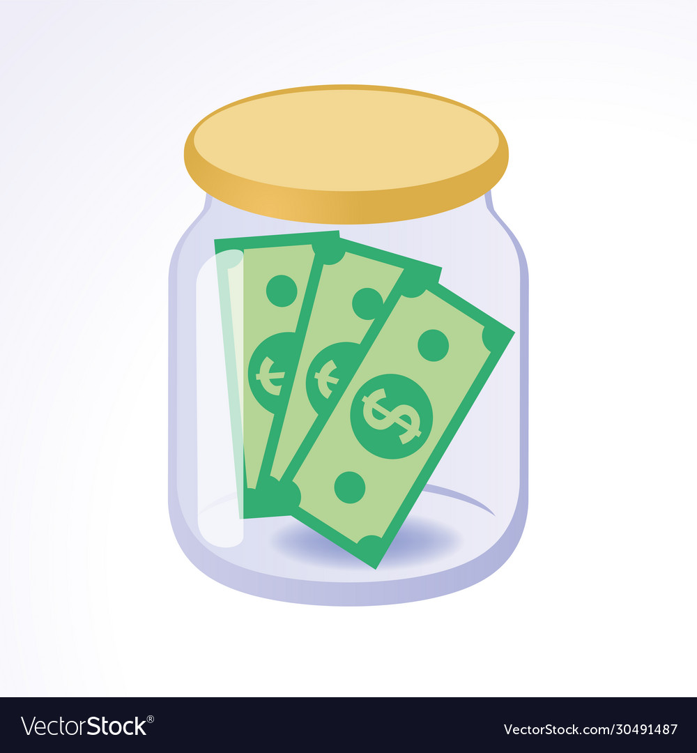 Money in jar Royalty Free Vector Image - VectorStock Money in jar Royalty Free Vector Image - VectorStock