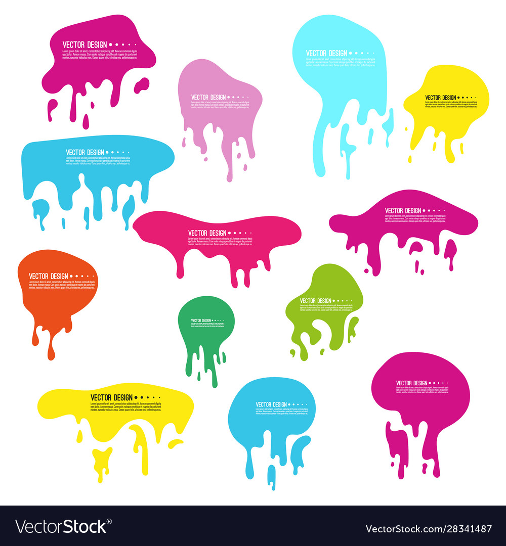 Multicolored liquid shapeless frames Royalty Free Vector