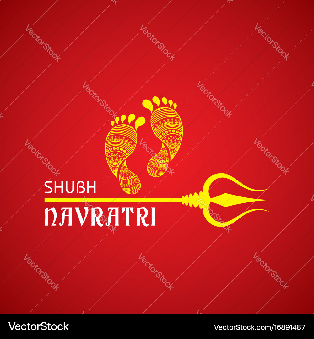 Navratri utsav greeting card Royalty Free Vector Image