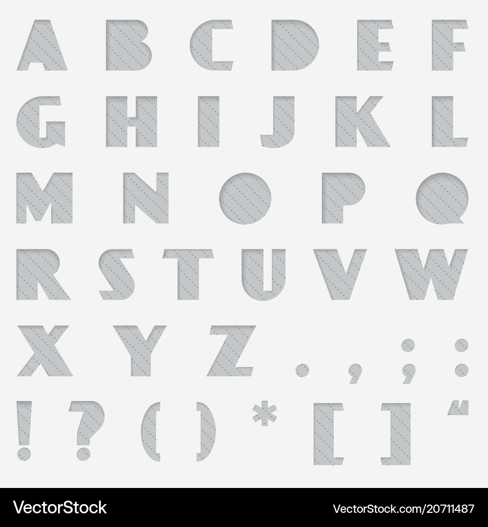 Paper cut alphabet cutted from paper font Vector Image