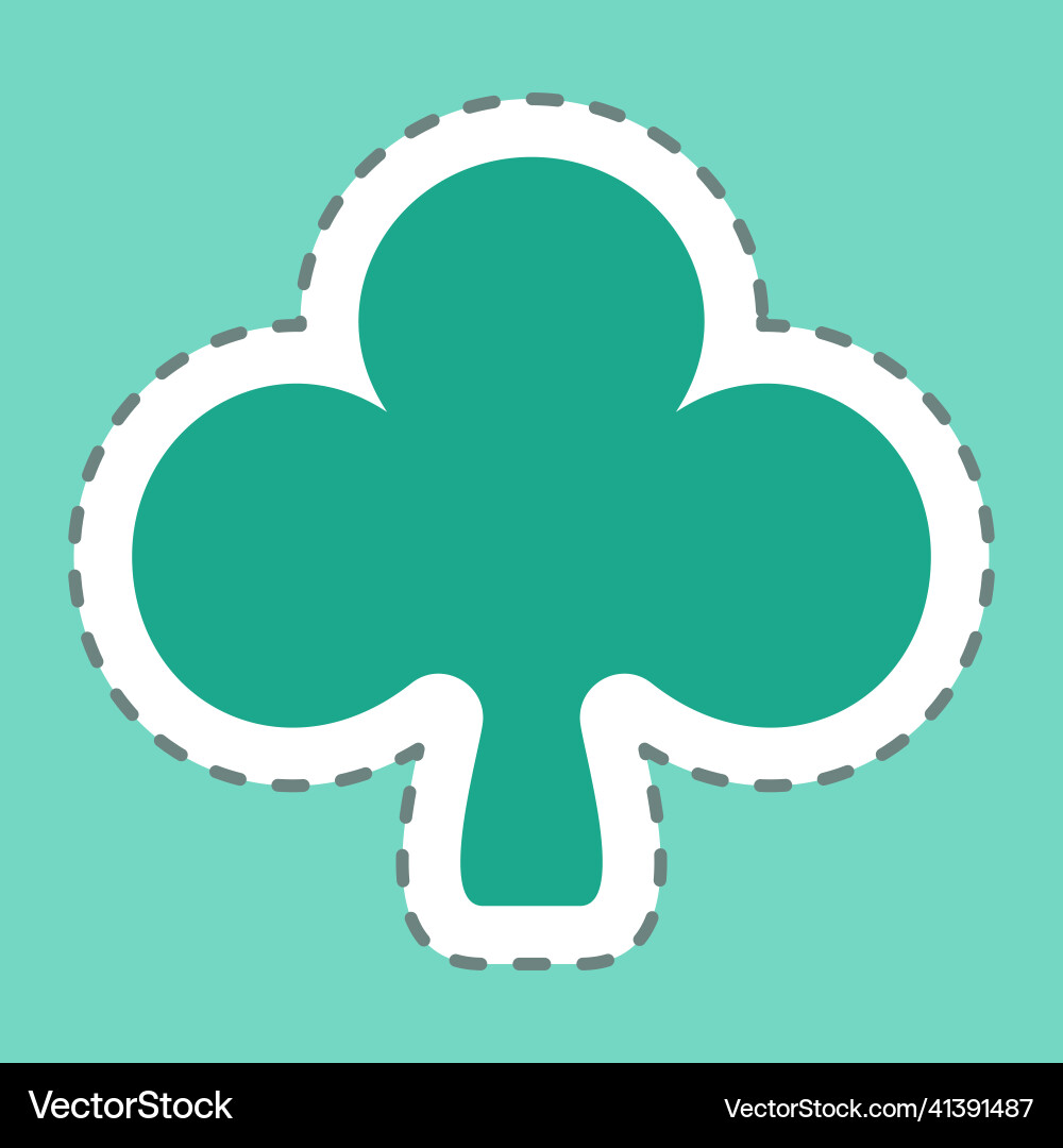 Sticker clubs - line cutsimple editable stroke Vector Image