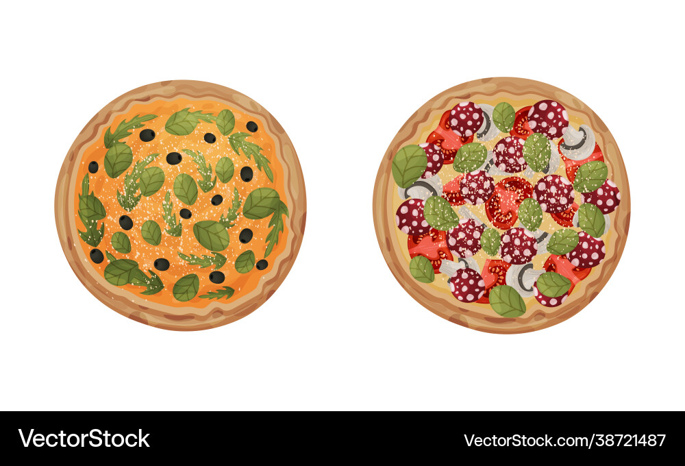 Traditional italian pizza round shape Royalty Free Vector
