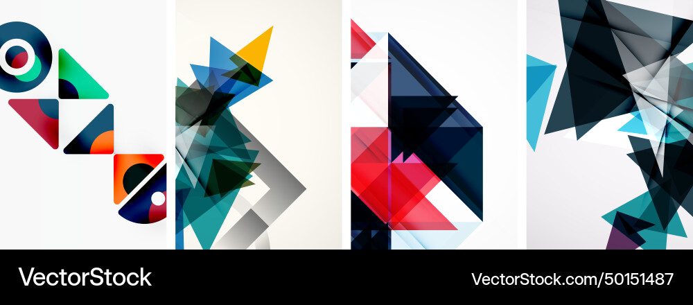 Triangle poster set for wallpaper business card Vector Image