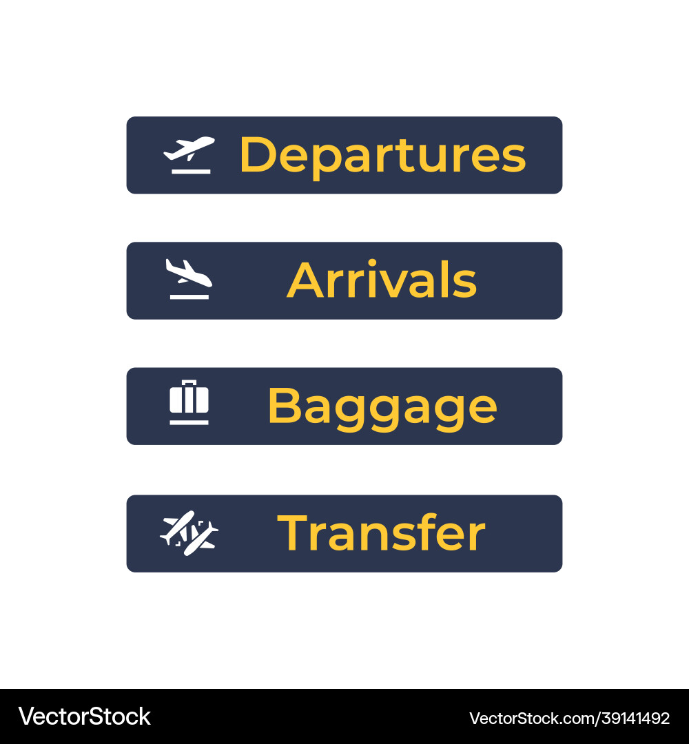 Airport sign terminal Royalty Free Vector Image