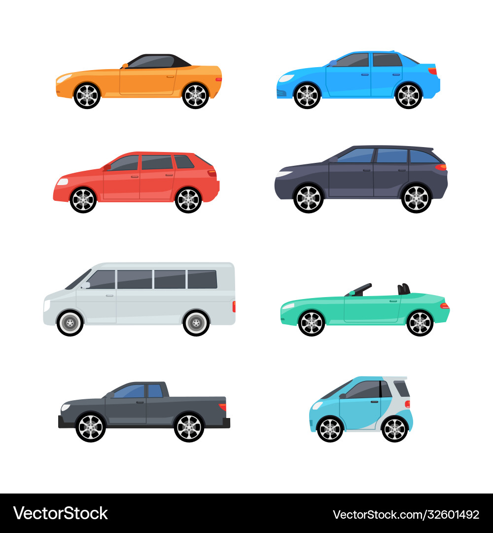 Car side view profile icon modern sedan bus Vector Image