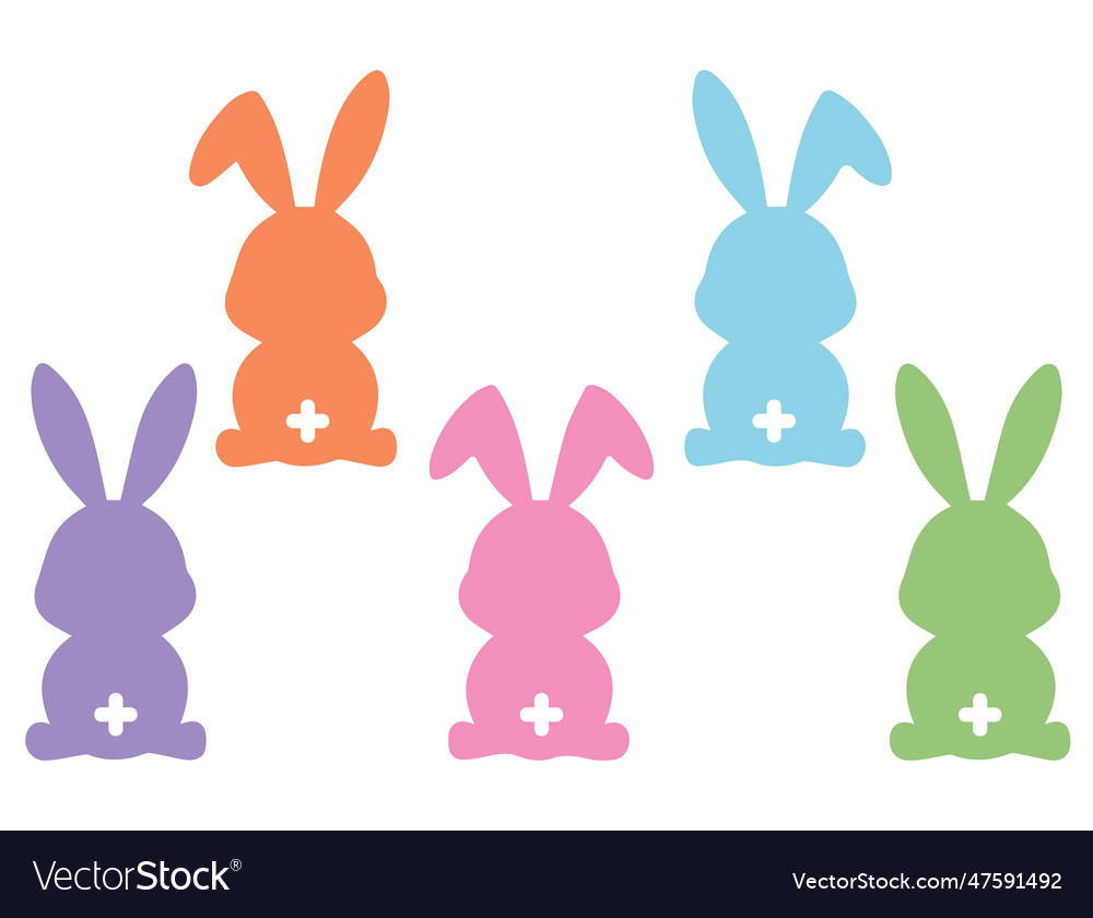 Colored easter bunny Royalty Free Vector Image