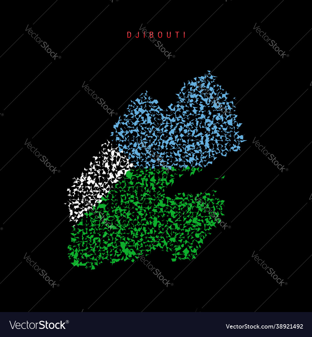 Djibouti flag map chaotic particles pattern Vector Image Djibouti flag map chaotic particles pattern Vector Image