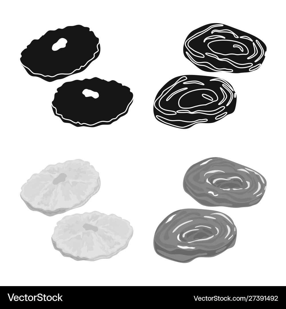 Food and raw icon set Royalty Free Vector Image