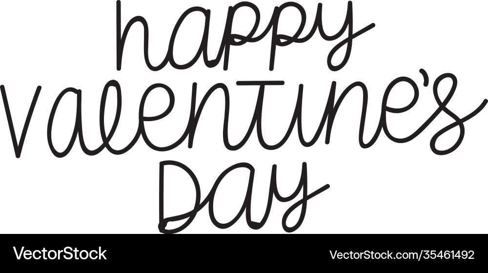 Happy valentines day lettering over a white Vector Image