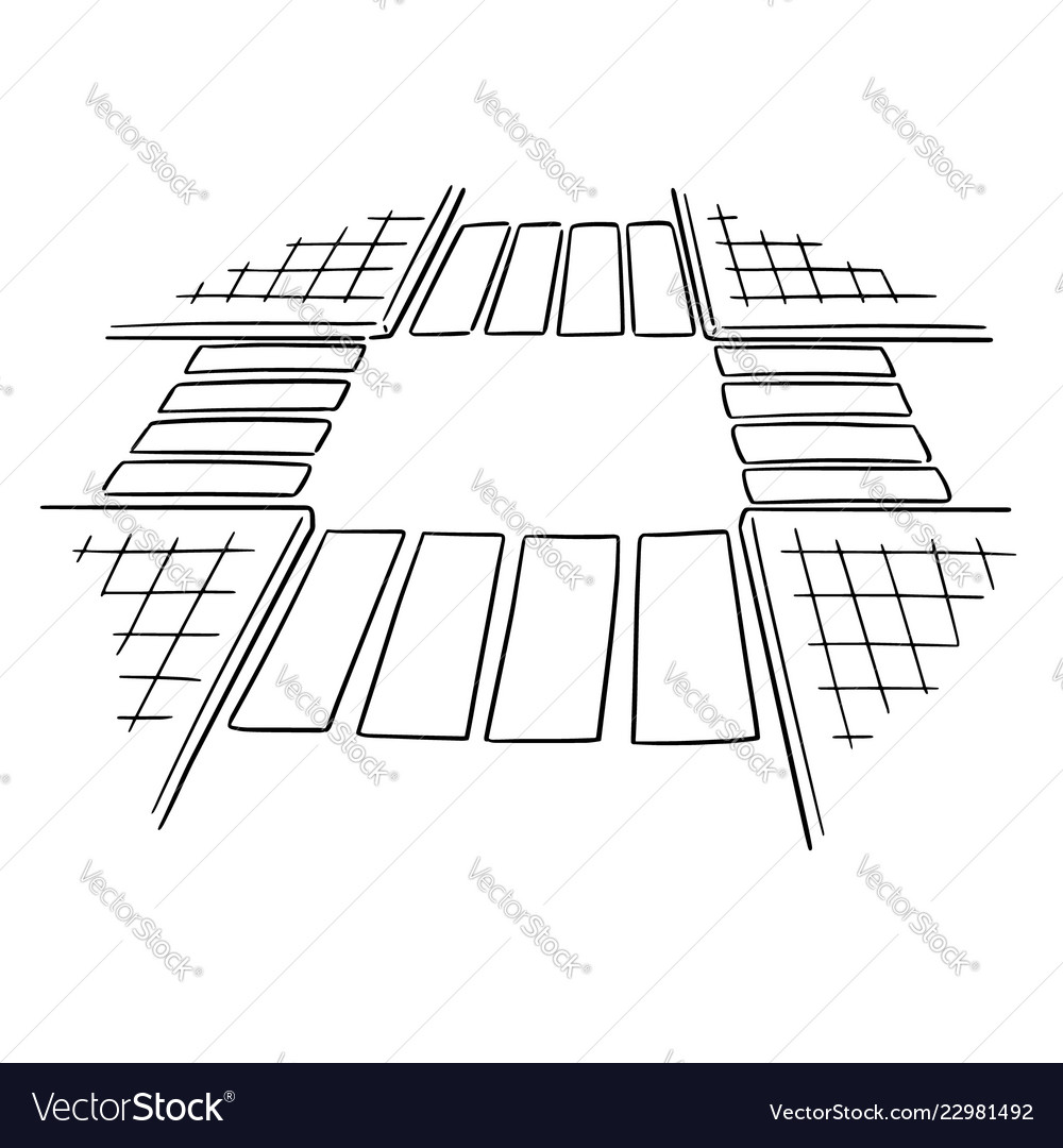 Intersection road Royalty Free Vector Image - VectorStock