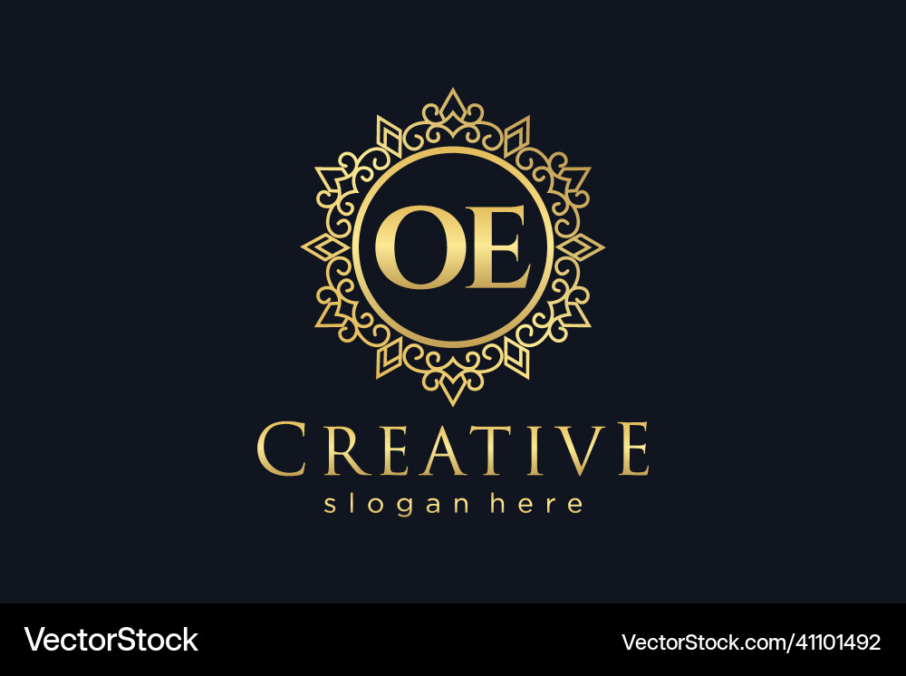 Oe initial letter luxury calligraphic feminine Vector Image