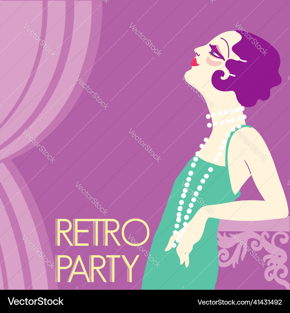 Retro party invitation design template vintage Vector Image