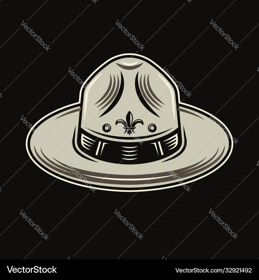 Scout hat colorful object in cartoon style Vector Image