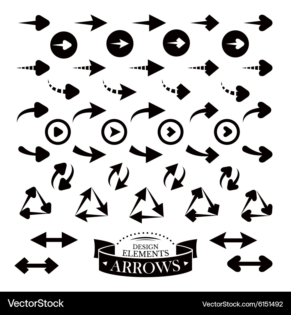 Set of different arrow icons Royalty Free Vector Image