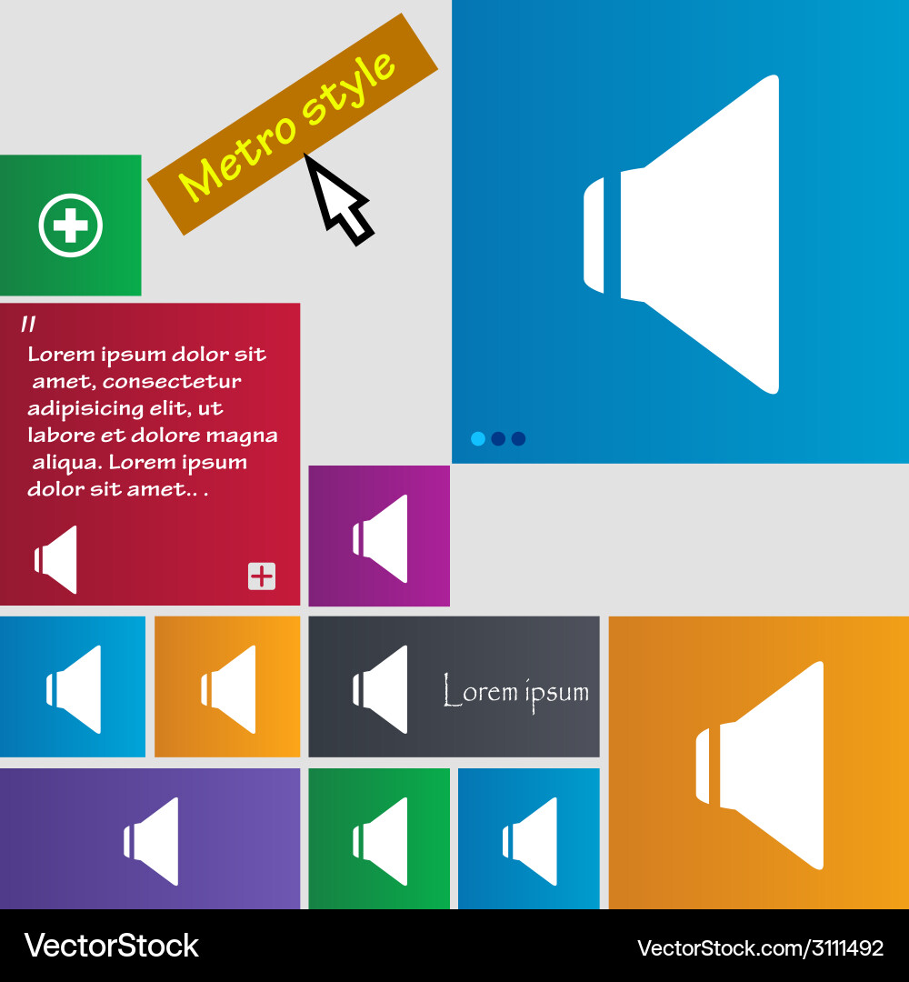 Speaker volume sign icon sound symbol set Vector Image