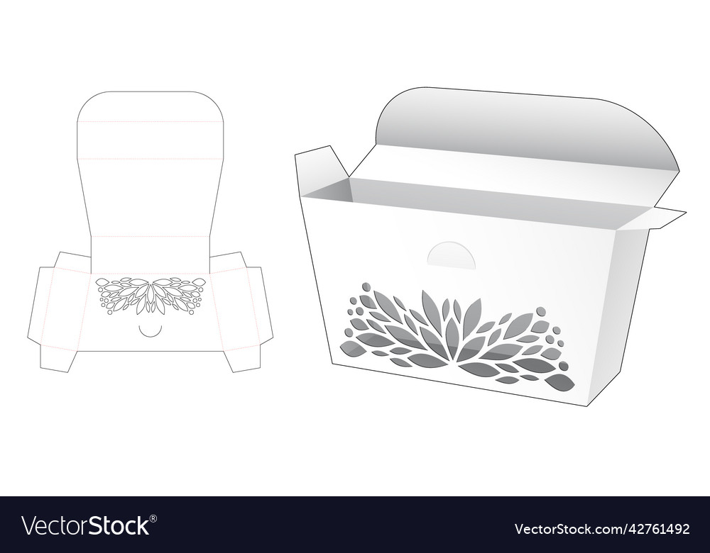 Unequal rectangular stenciled box die cut Vector Image