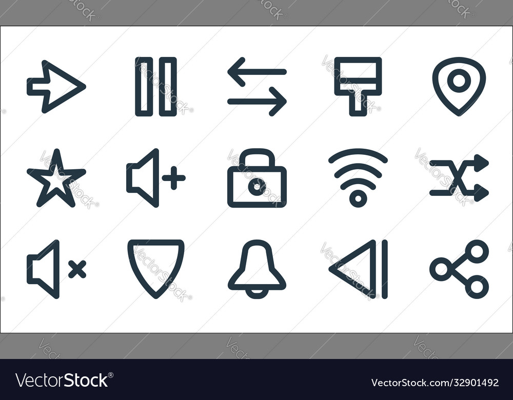 User interface line icons linear set quality line Vector Image