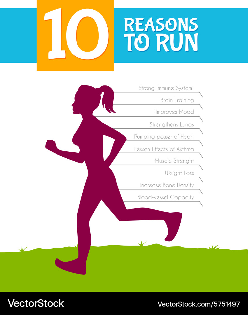 10 top reasons to run Royalty Free Vector Image