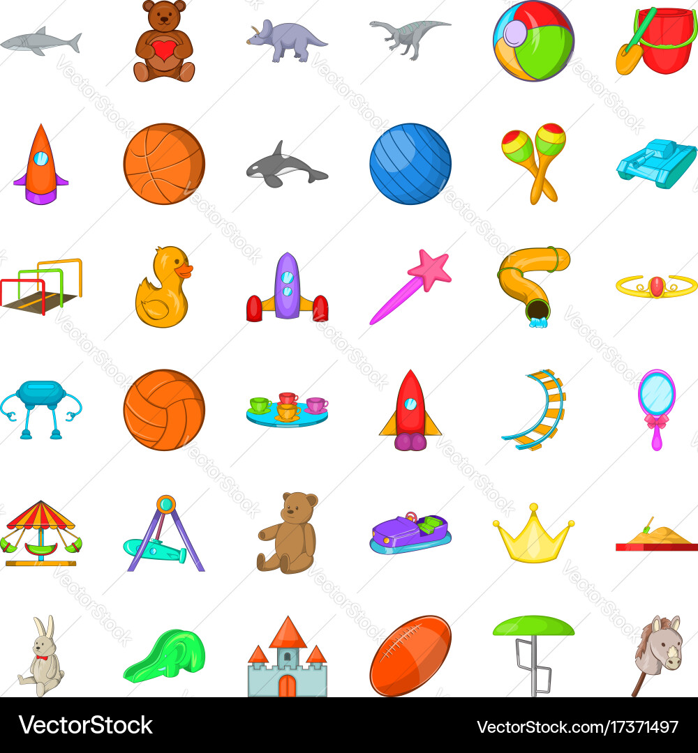 Carousel icons set cartoon style Royalty Free Vector Image