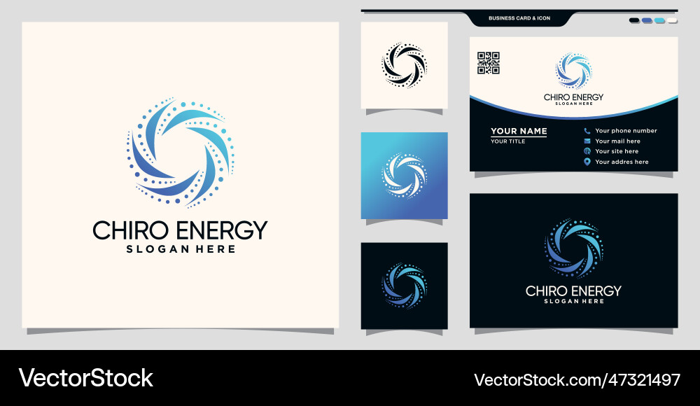 Creative chiro energy logo with unique concept Vector Image