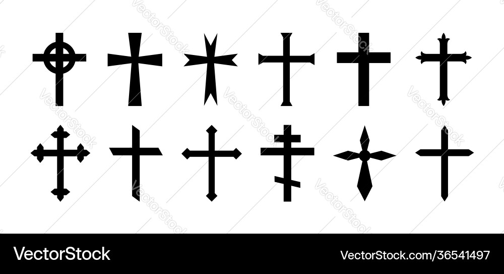 Cross christian crucifix icon Royalty Free Vector Image