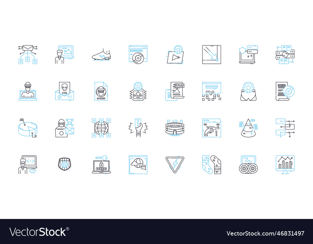 Data mining linear icons set clustering Royalty Free Vector Data mining linear icons set clustering Royalty Free Vector