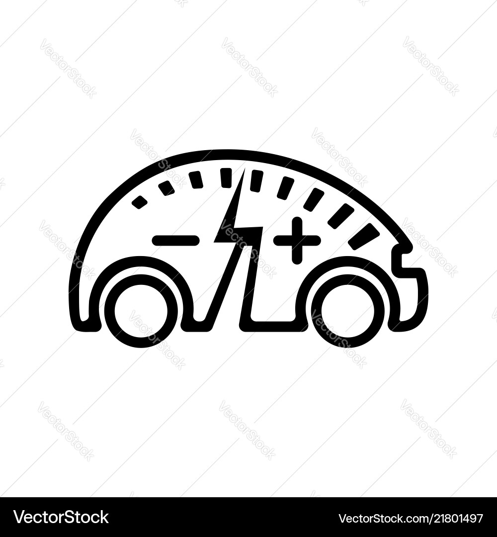 Electric vehicle icon modern e-car line Royalty Free Vector