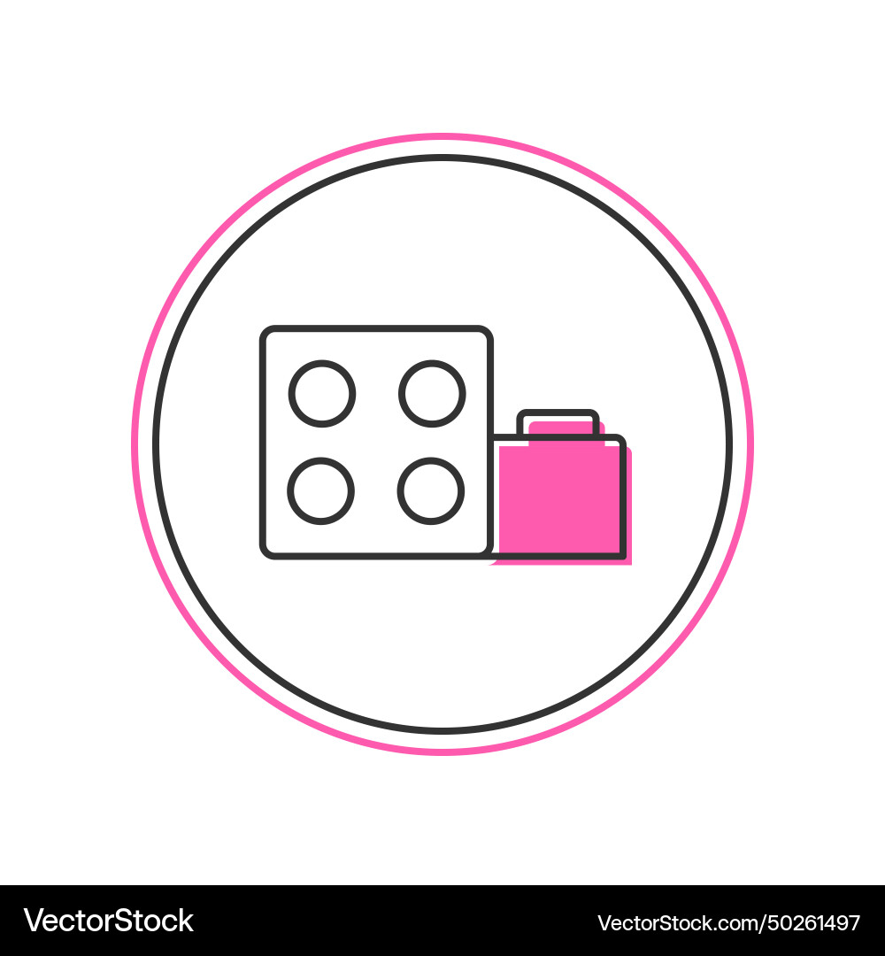 Filled outline toy building block bricks Vector Image