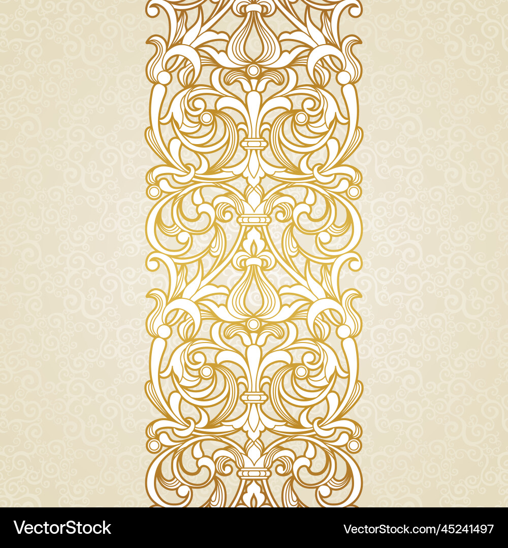 Floral border in victorian style Royalty Free Vector Image