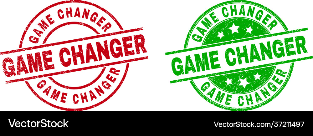 Game changer round stamp seals with unclean Vector Image