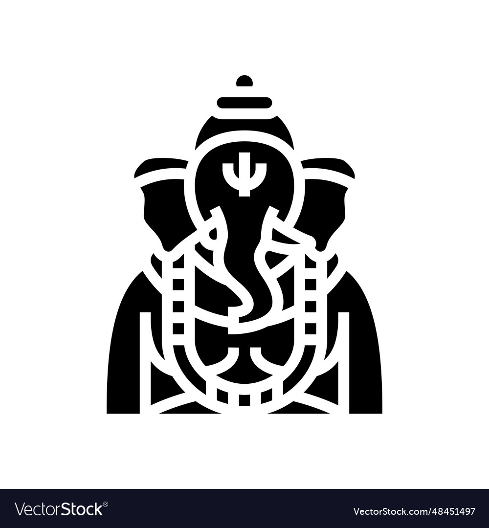 Ganesha god indian glyph icon Royalty Free Vector Image Ganesha god indian glyph icon Royalty Free Vector Image