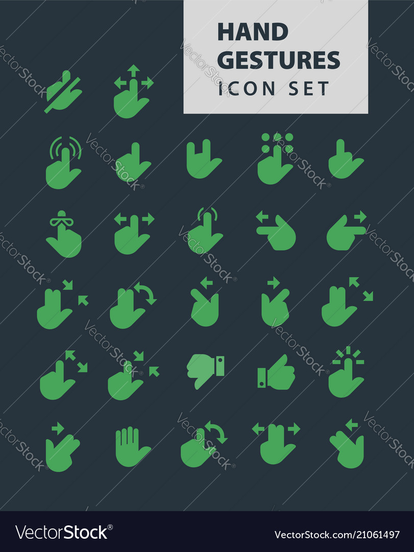 Hand gestures icon set Royalty Free Vector Image